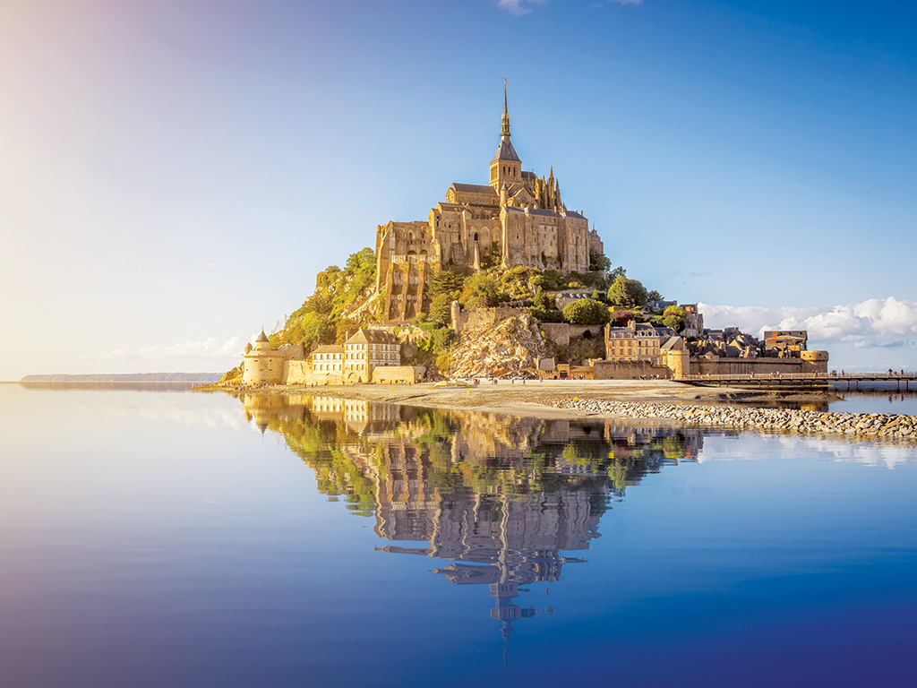 Le Mont Saint-Michel tidal island in Normandy, northern France