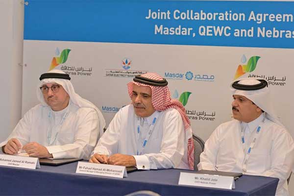 Masdar in tie-up with Qatar Electricity, Nebras