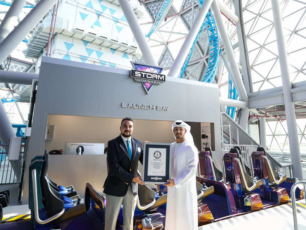 The Storm Coaster, a first-of-its-kind indoor coaster in Dubai with a ...
