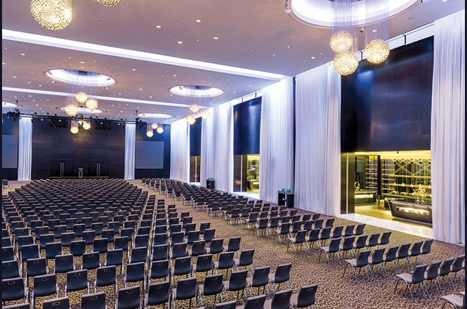 The Great Ballroom Theatre Setup with creative live kitchens