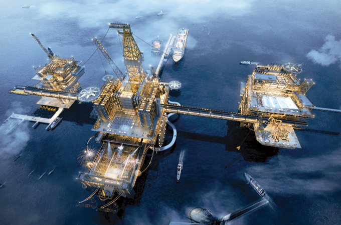 Inspired by offshore oil platforms,