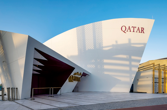 Qatar Pavilion, designed by Santiago Calatrava