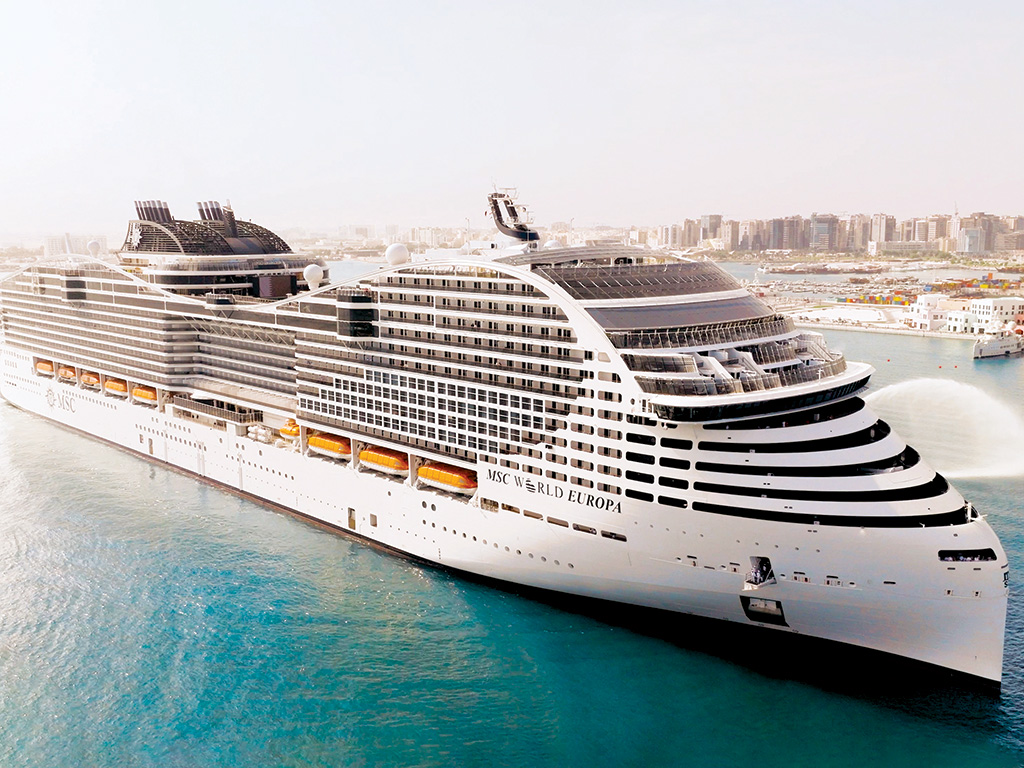 MSC World Europa arrives into the brand-new Grand Cruise Terminal of ...