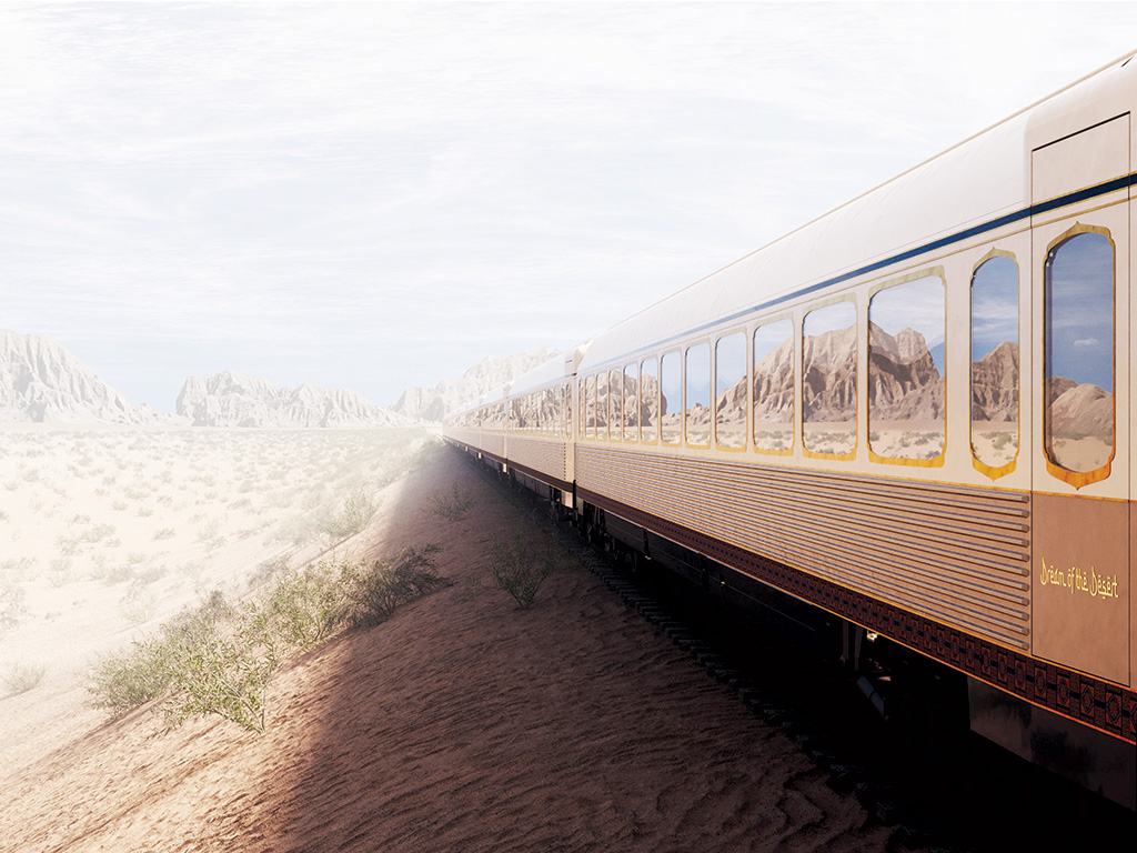 A rendering of ‘Dream of the Desert’, the region’s first luxury rail ...