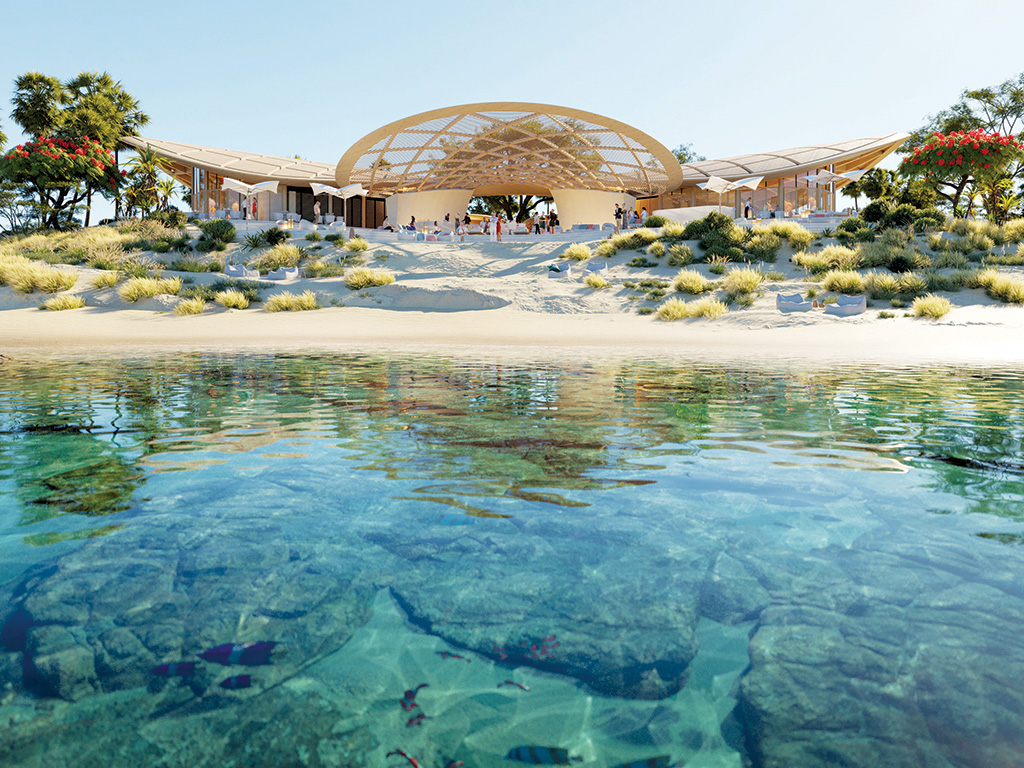 The golf course and clubhouse on Shura Island at The Red Sea, will ...